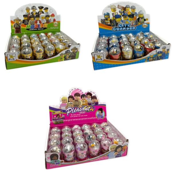 BLOCK MAN FIGURE IN DOME IN CDU X 24 ASSORTED (CTN QTY 144) - Huggables ...