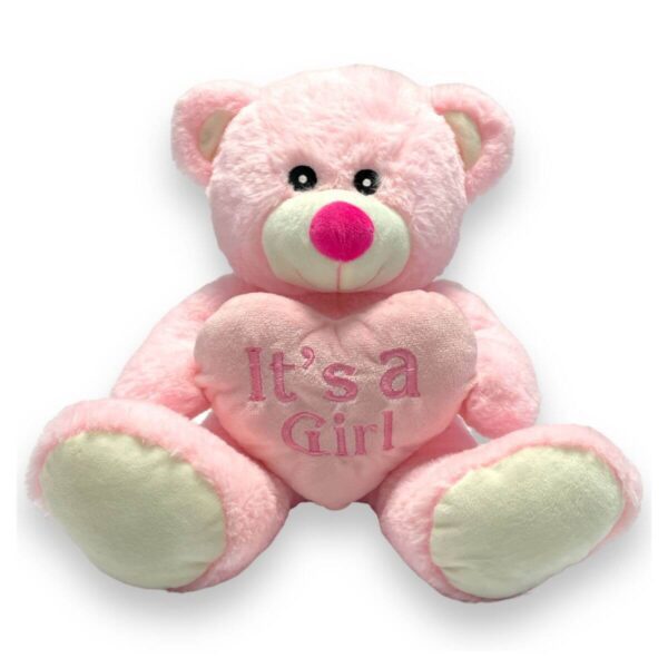 8" PINK BEAR WITH HEART GIRL (CTN QTY 60) - Huggables Ltd | Importers ...